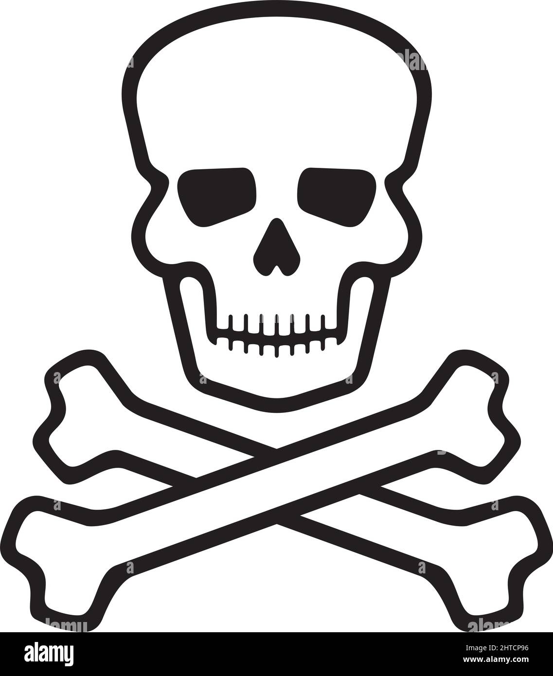 Skull and crossed bones pirate symbol vector illustration Stock Vector ...