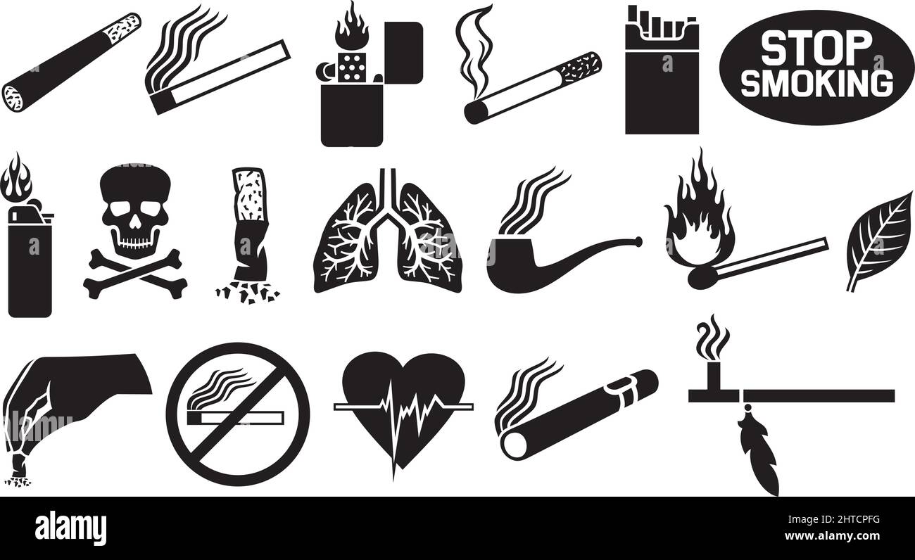Smoking icons set vector illustration Stock Vector Image & Art - Alamy