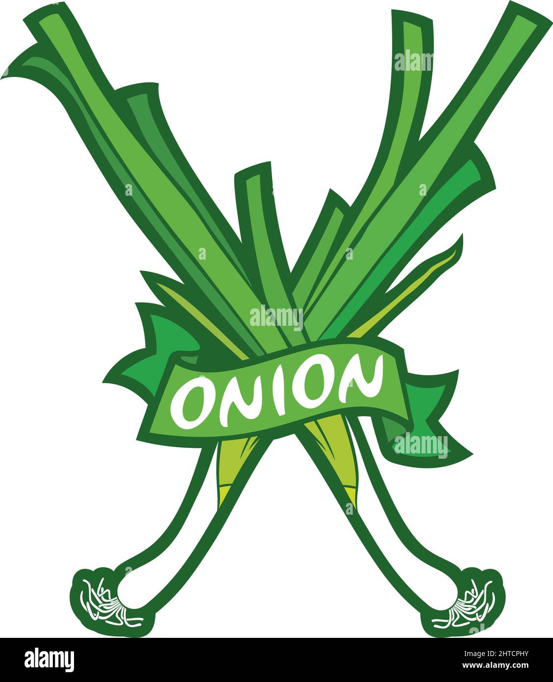 Green onion label vector illustration Stock Vector Image & Art - Alamy