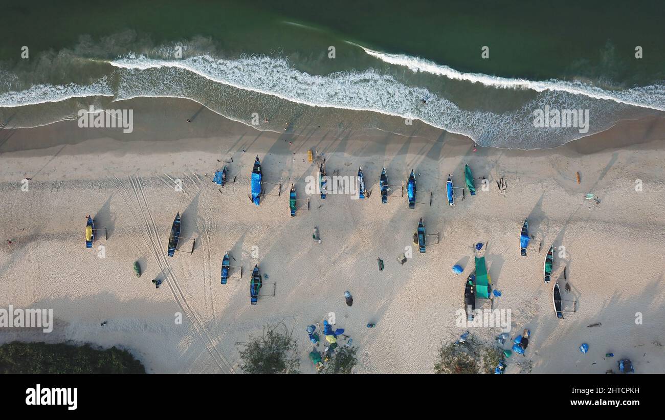 Aerial image of Benaulim beach, South Goa, India Stock Photo - Alamy