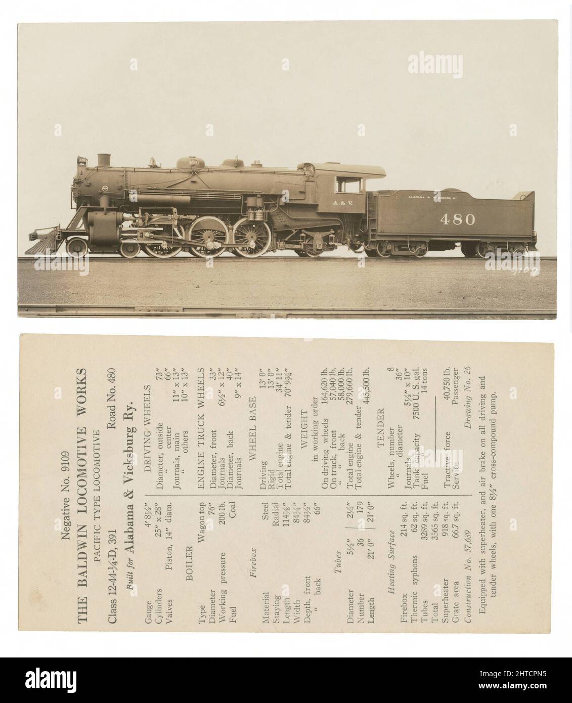 Vintage book page with an old train and technical details Stock Photo ...
