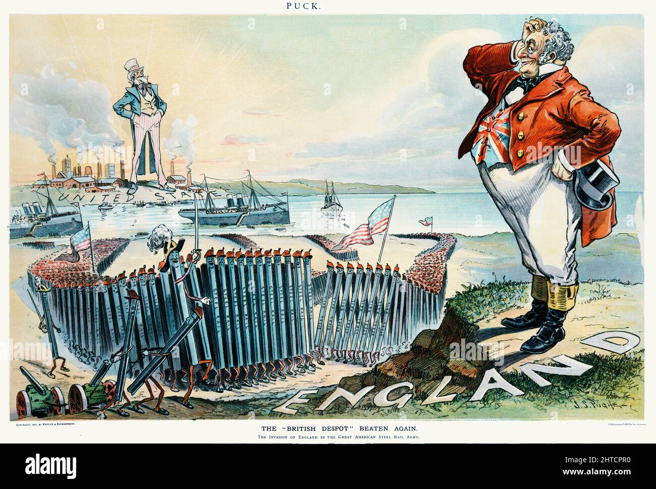 A late 19th century American Puck Magazine illustration of John Bull ...