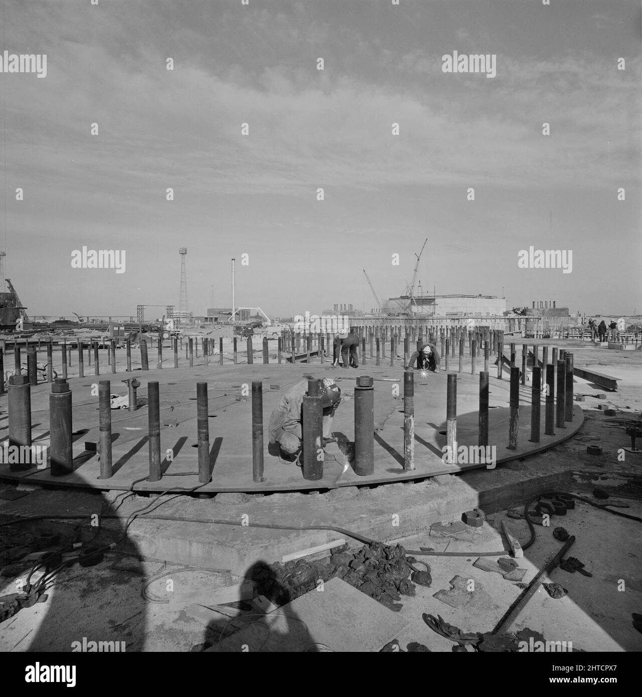 Steel Works, Redcar and Cleveland, North Yorkshire, 16/09/1975. Welders ...