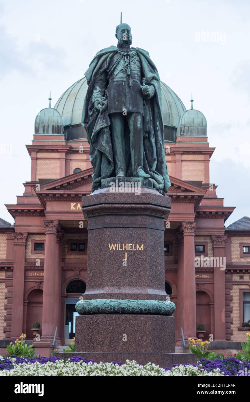 Vertical shot of the statue of Wilhelm 1 in Bad Homburg, Germany Stock ...