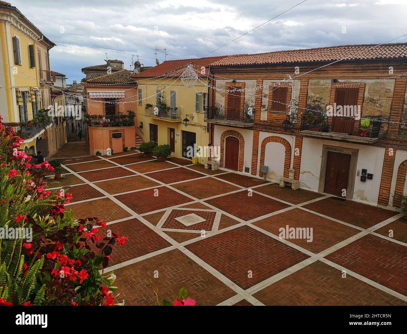 Scenic view of Piazza D'Albenzio in Spoltore in Abruzzo, Italy Stock ...