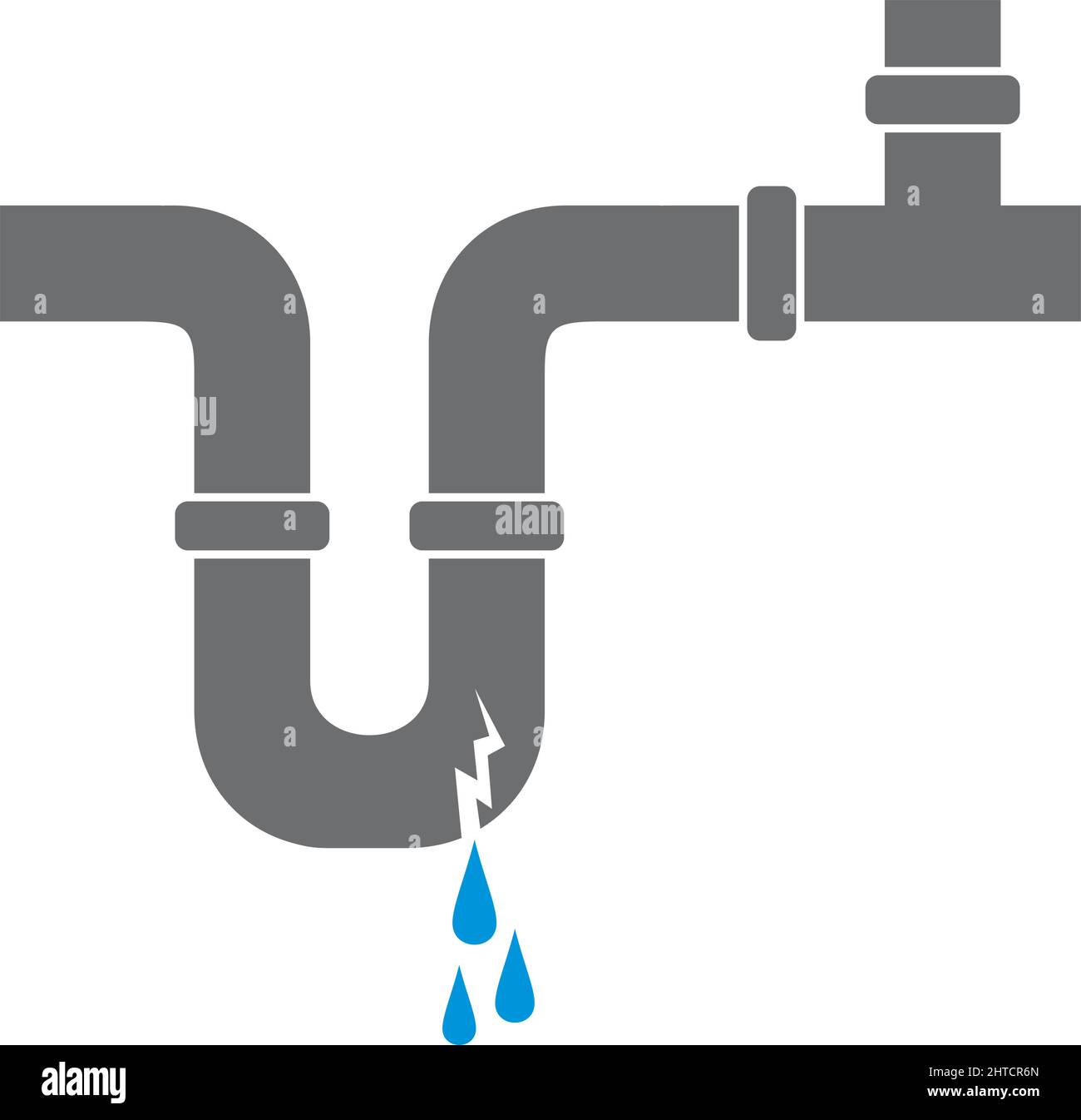 Broken pipe vector illustration Stock Vector Image & Art - Alamy