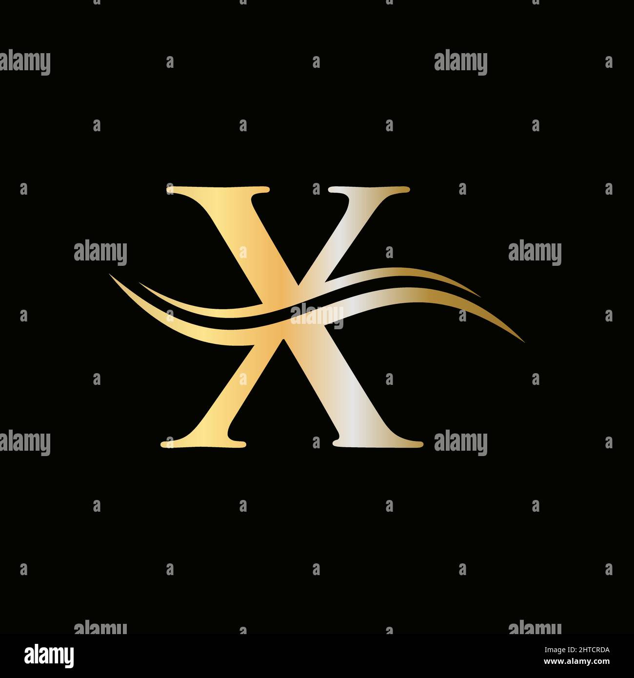 Modern X Letter Logo with Golden Luxury Color and Monogram Design. X ...