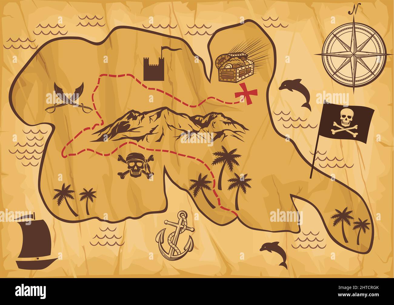 Old map vector illuustration Stock Vector Image & Art - Alamy