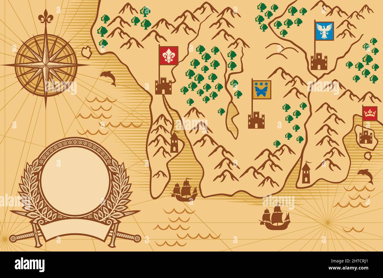 Old map vector illustration Stock Vector Image & Art - Alamy