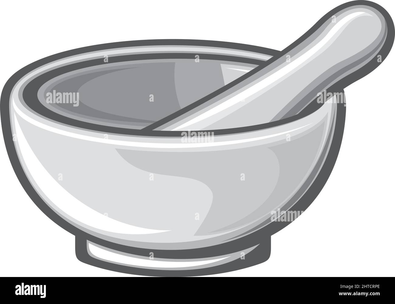 White porcelain mortar and pestle vector illustration Stock Vector ...