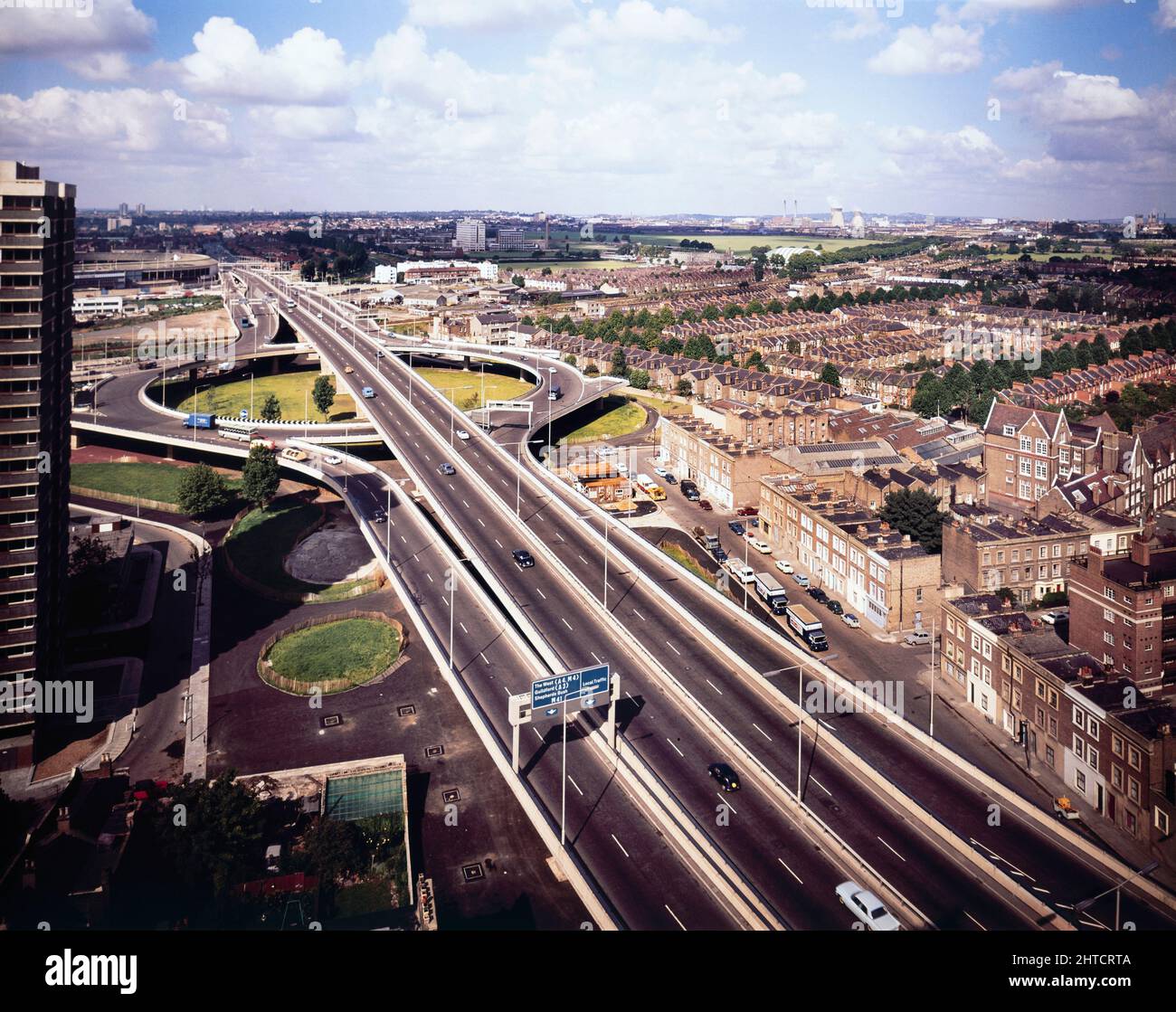 Westway Flyover, A40, Kensington and Chelsea, London, 01/09/1971. An ...