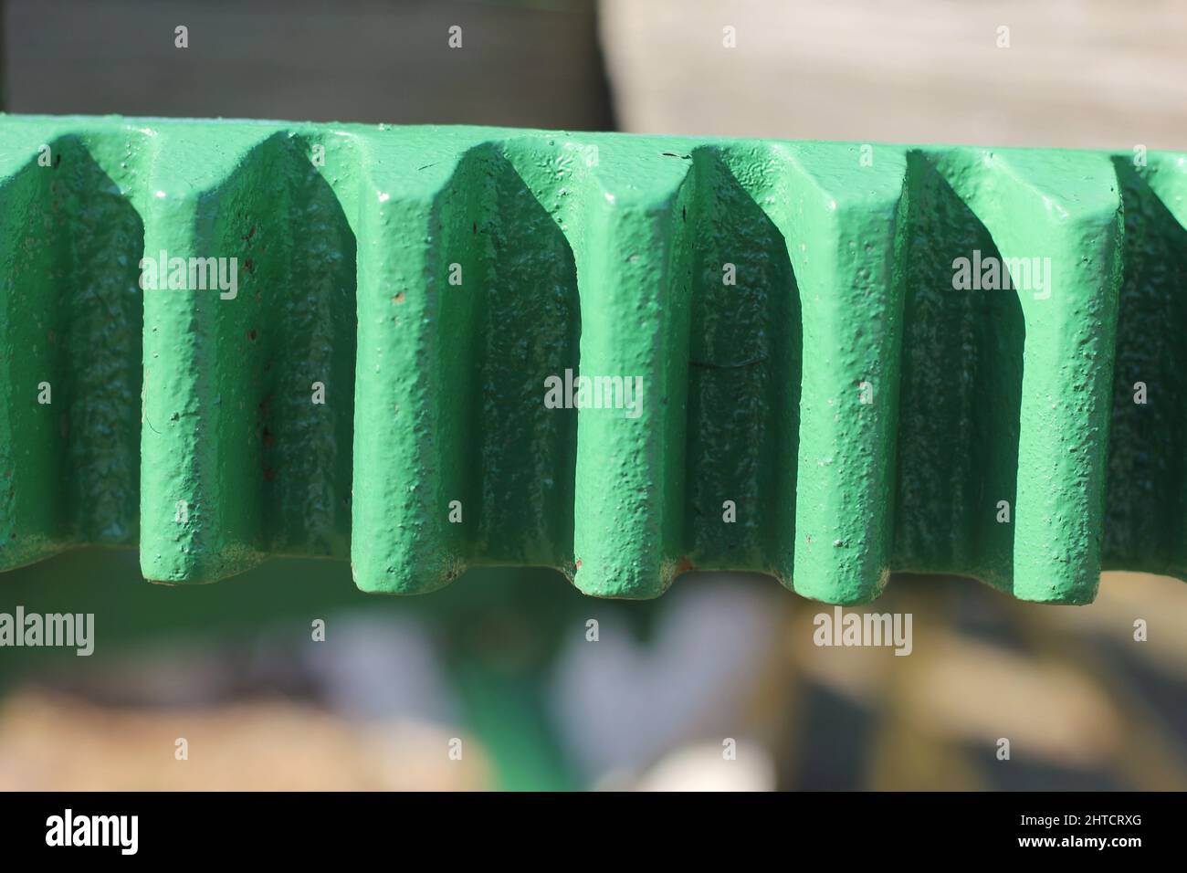 Vintage gear cogs of an old farm tractor Stock Photo - Alamy