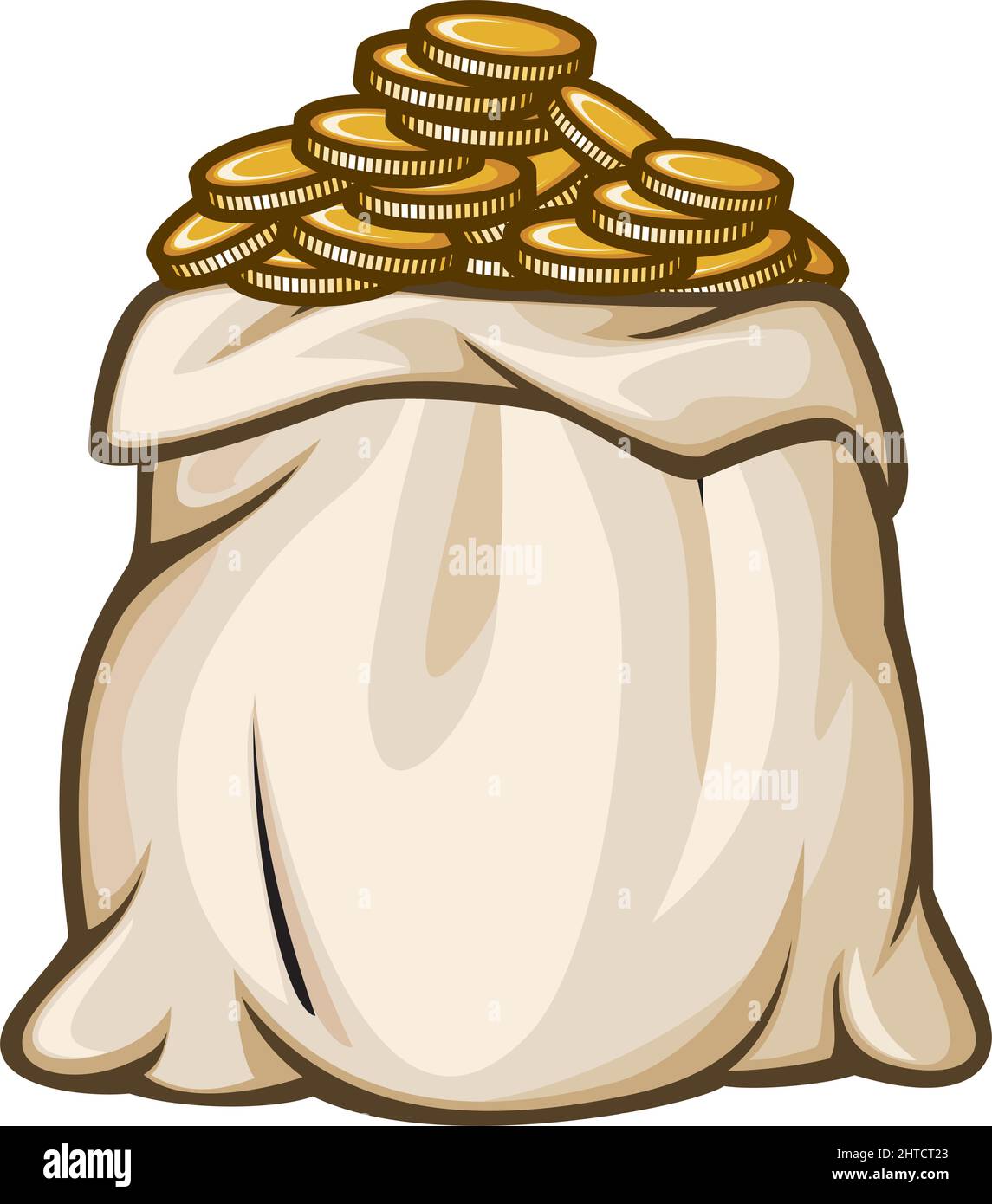 Bag with gold coins vector illustration Stock Vector Image & Art - Alamy