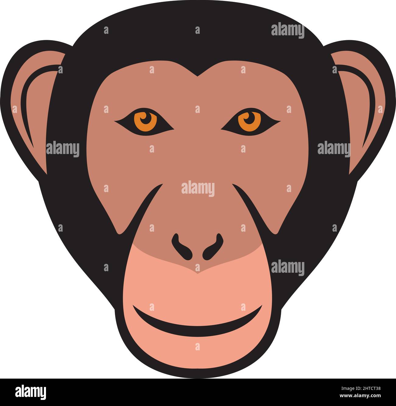 Monkey head (ape face) vector illustration Stock Vector Image & Art - Alamy