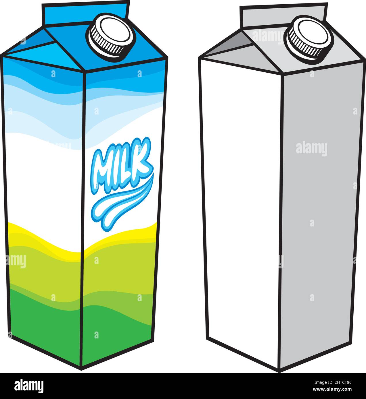 Milk carton box with screw cap vector illustration Stock Vector Image ...