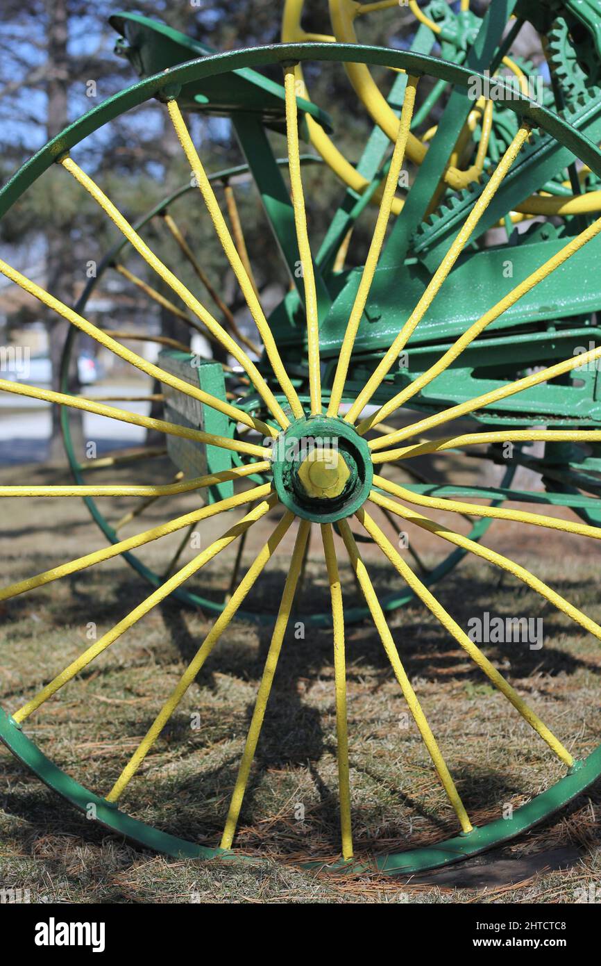 Vintage heavy duty farm tractor wheel and spokes Stock Photo - Alamy