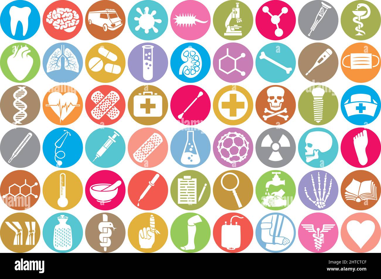 Medical icons big color collection vector illustration Stock Vector ...