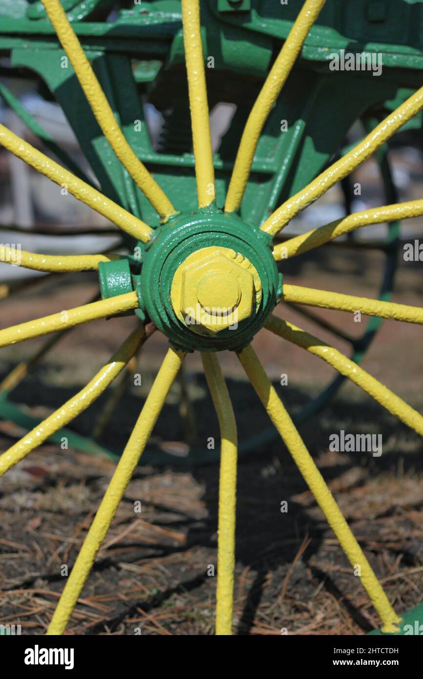 Vintage heavy duty farm tractor wheel and spokes Stock Photo - Alamy