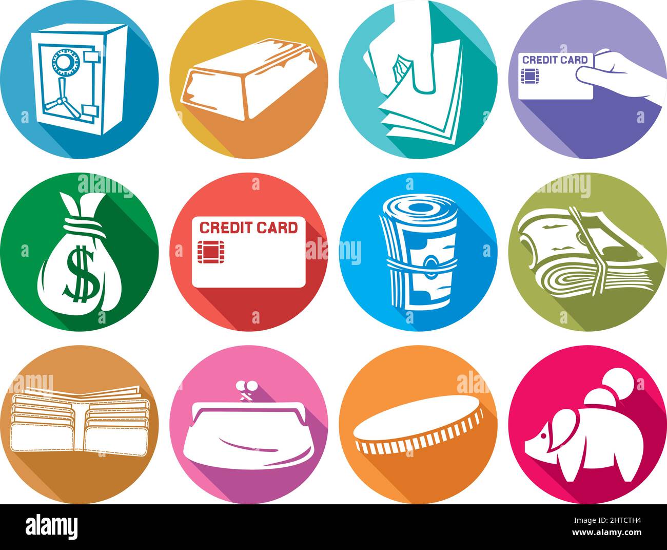 Money flat icons collection vector illustration Stock Vector Image ...