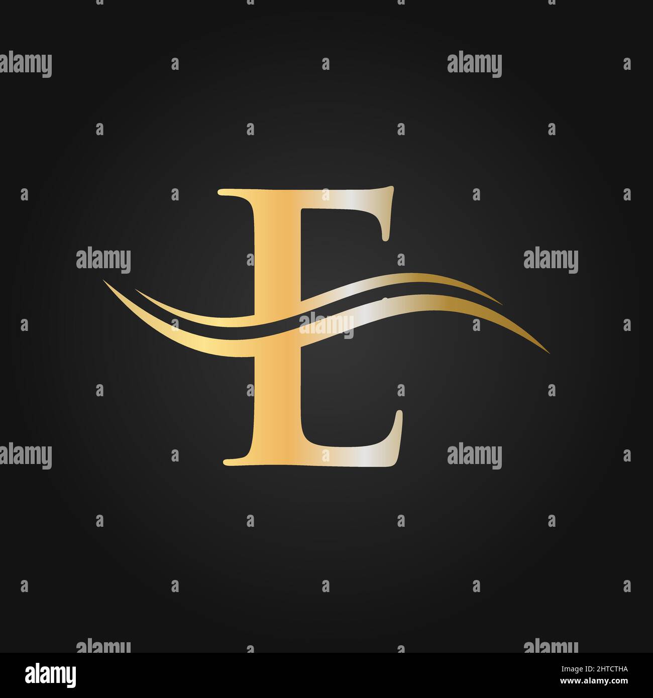 E Logo Golden Concept. E Letter Logo with Golden Luxury Color and ...