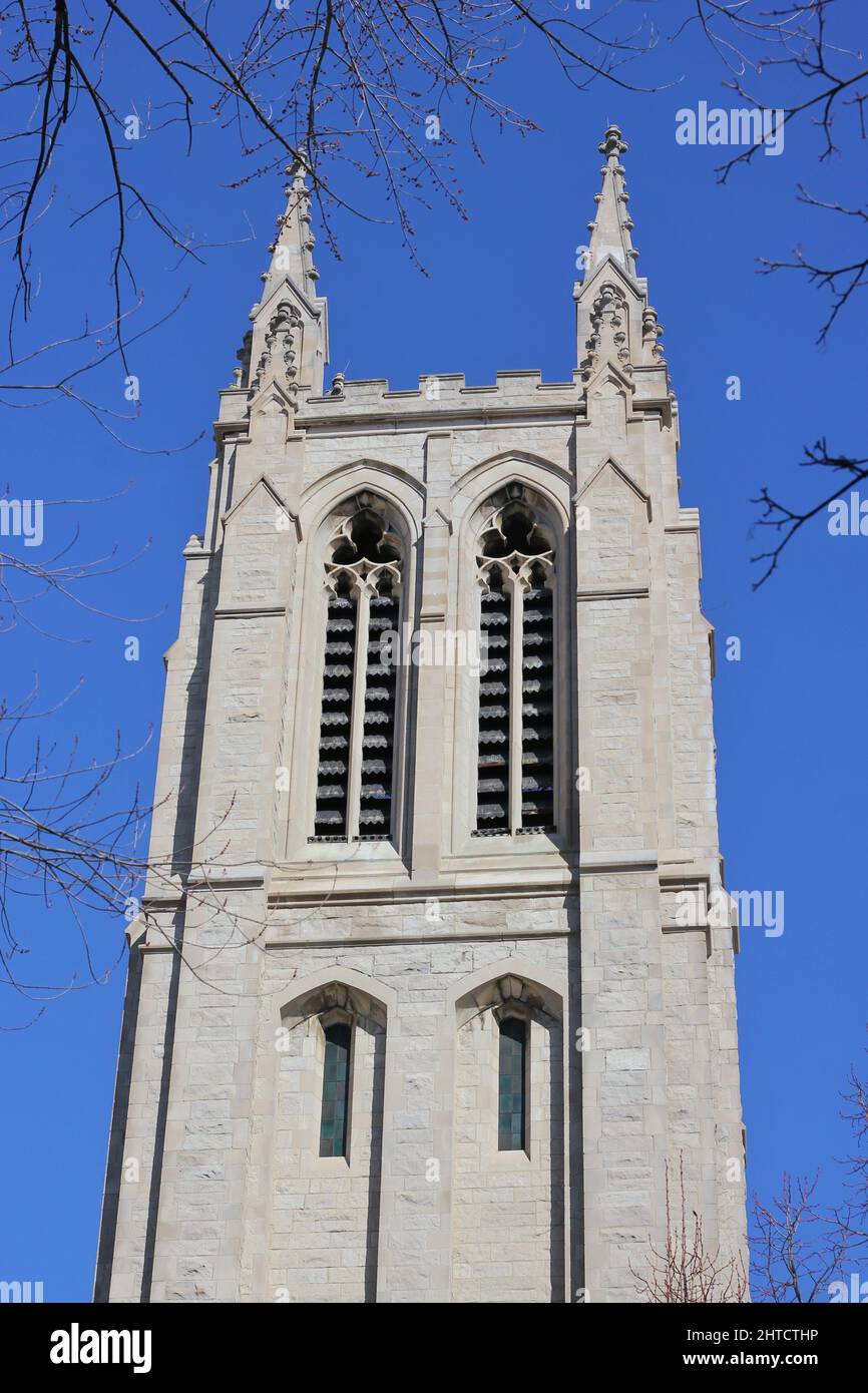 Majestic medieval stone tower with a strong Gothic influence Stock ...