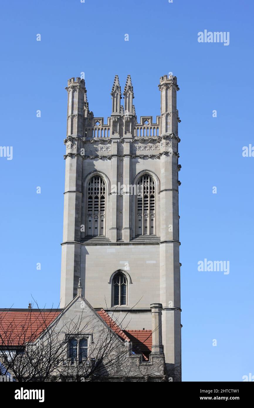 Majestic medieval stone tower with a strong Gothic influence Stock ...