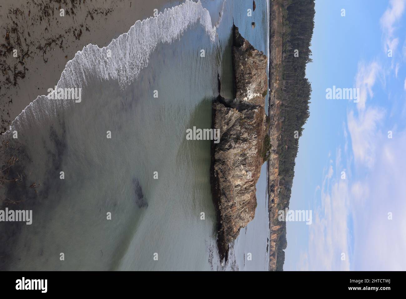Pacific Ocean from a rocky coast in Mendocino, California, the USA ...
