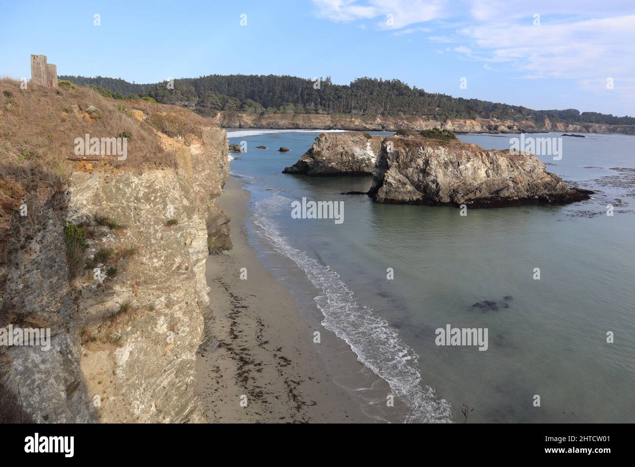 Pacific Ocean from a rocky coast in Mendocino, California, the USA ...