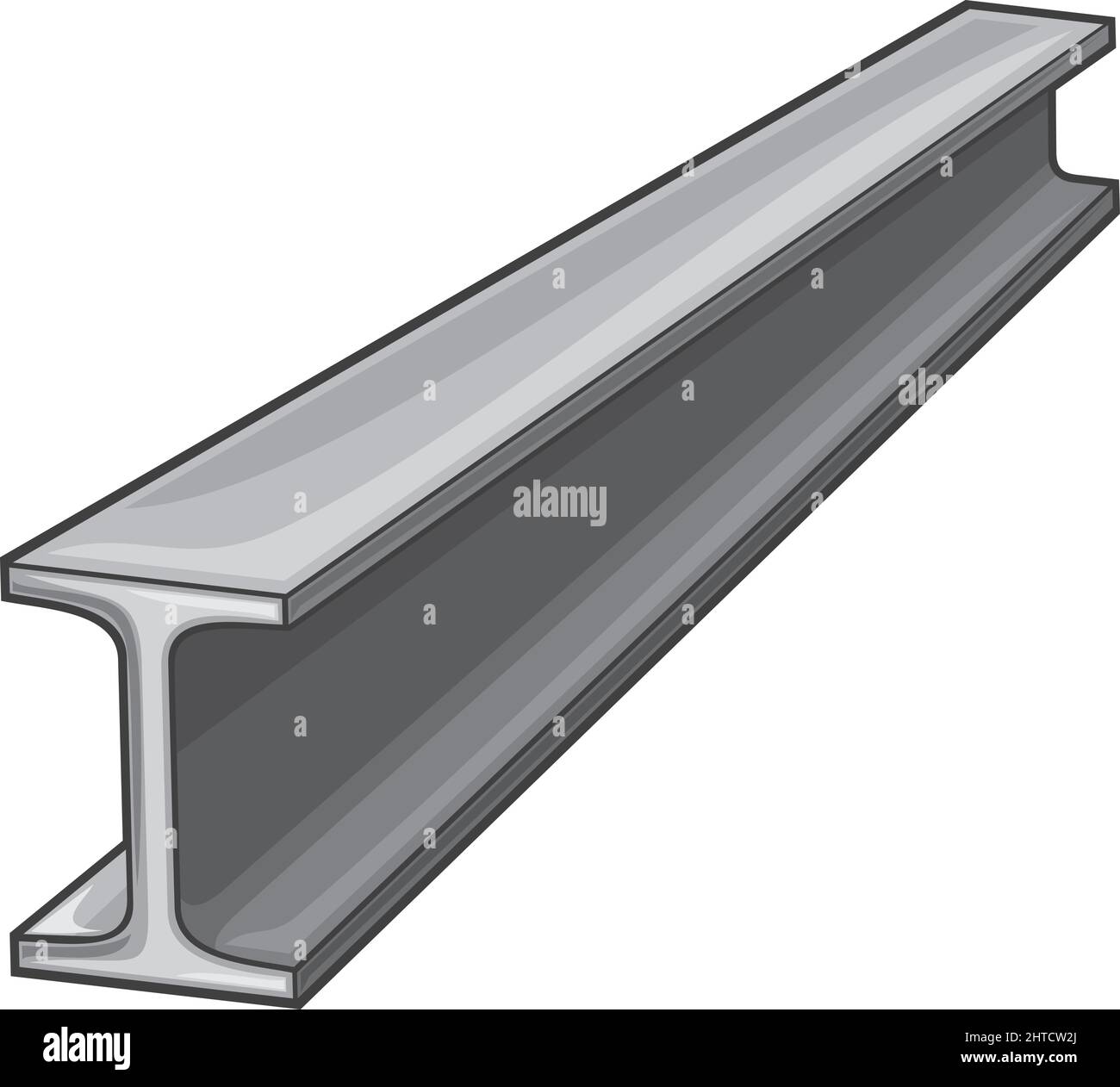 Metal (rolled) rail piece for construction works vector illustration ...