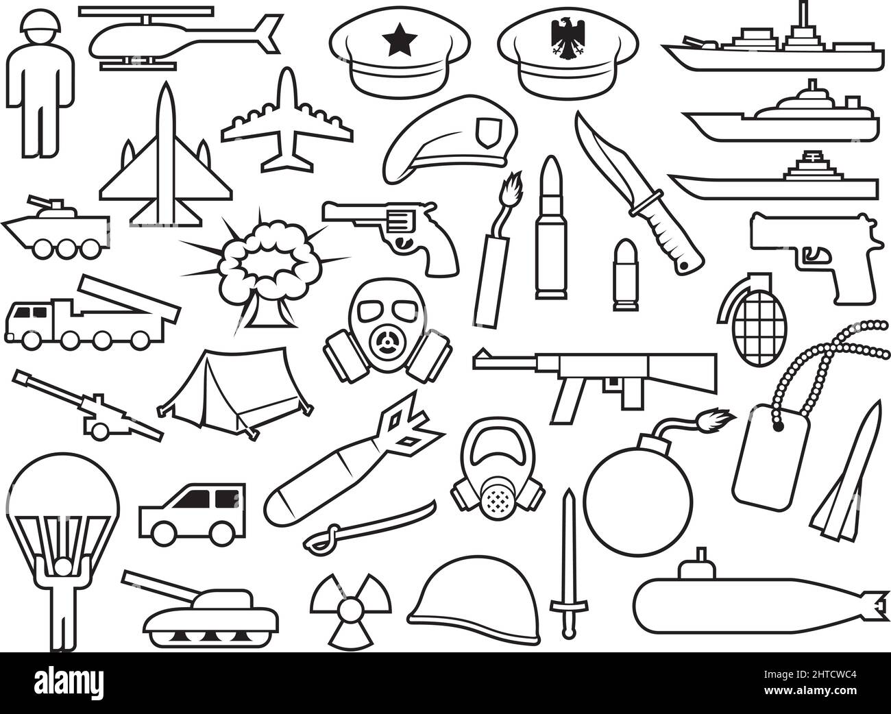 Military icons vector illustration Stock Vector Image & Art - Alamy