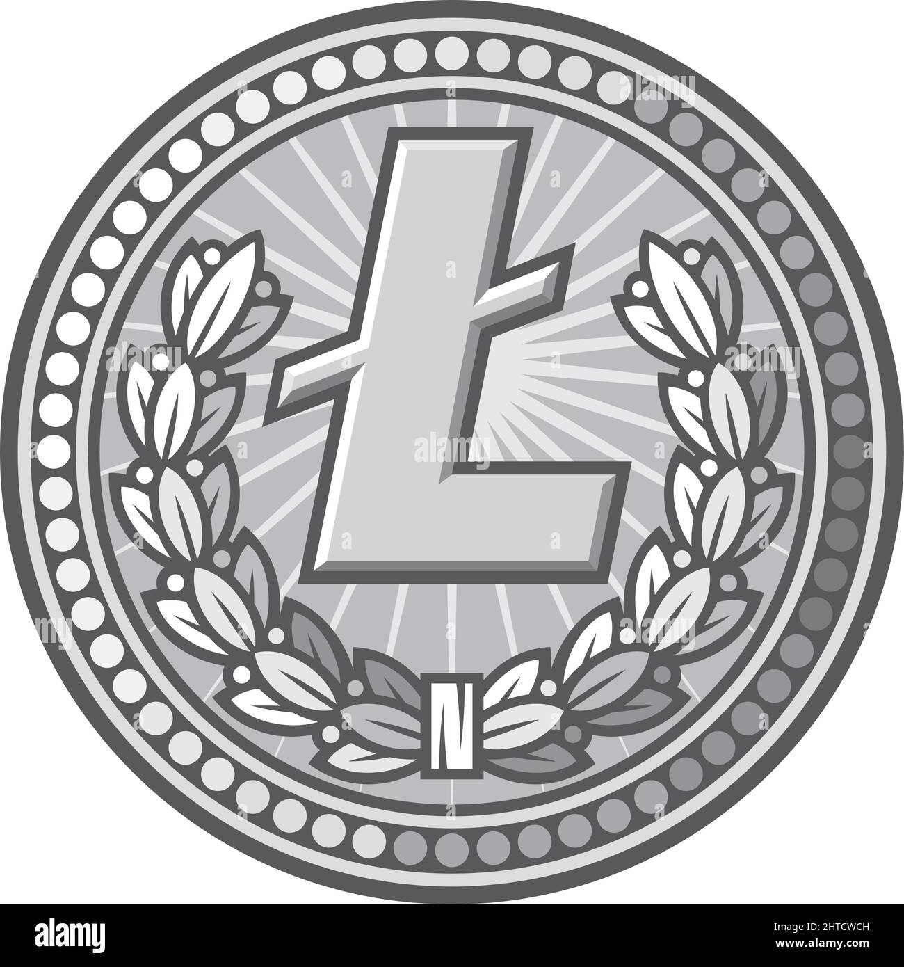 Litecoin silver coin vector illustration Stock Vector Image & Art - Alamy