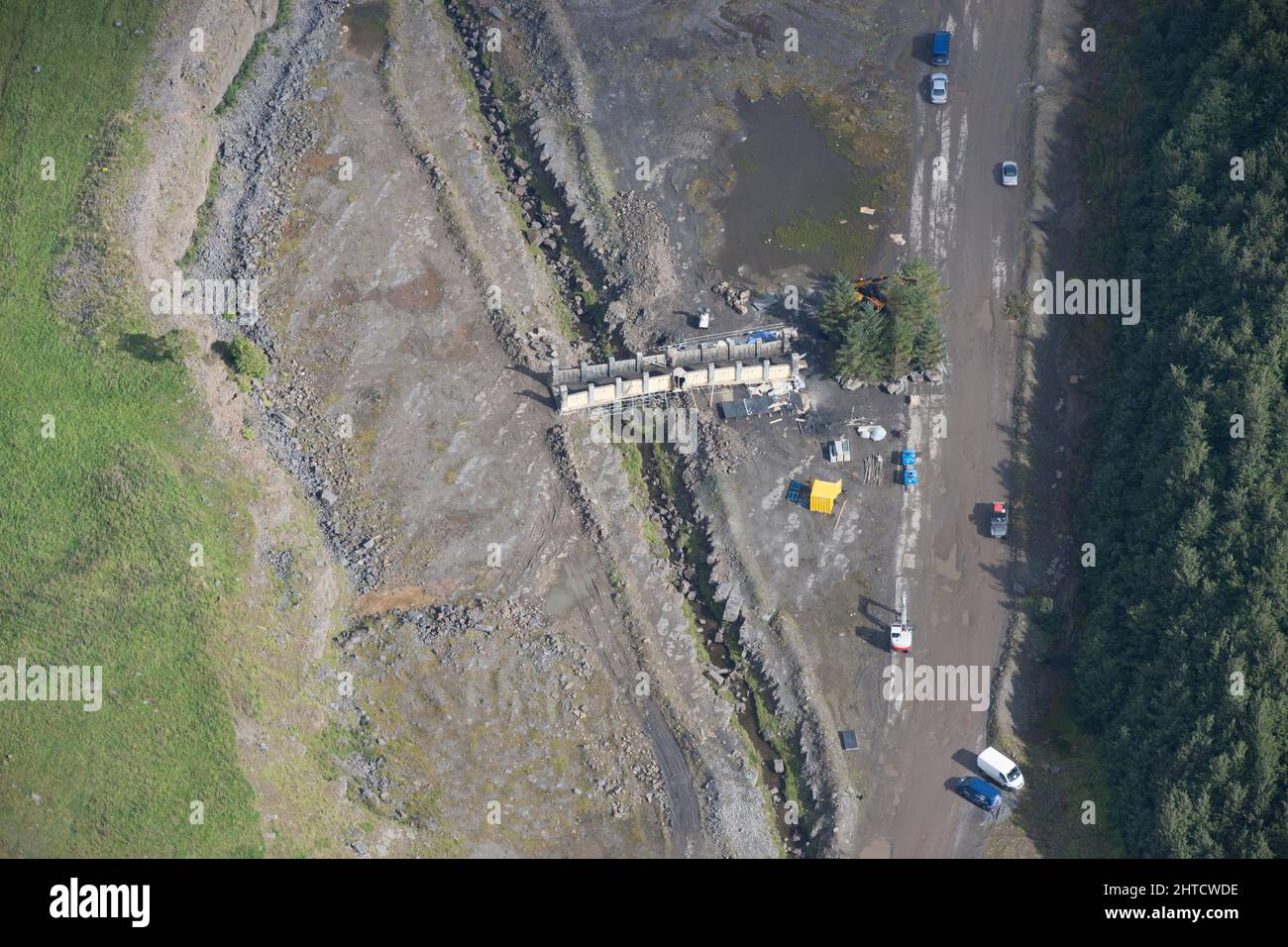 Film set for the Beowulf television series, County Durham, 2015 Stock ...