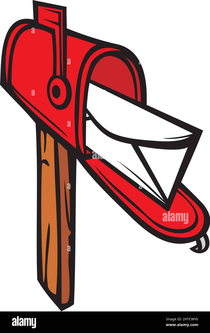 Post mailbox with letter inside vector illustration Stock Vector Image ...