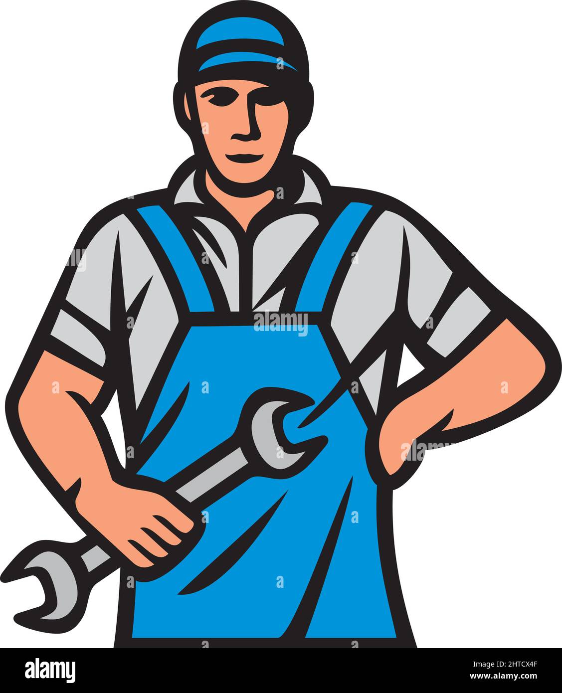 Auto mechanics - professional worker (car service man). Vector ...