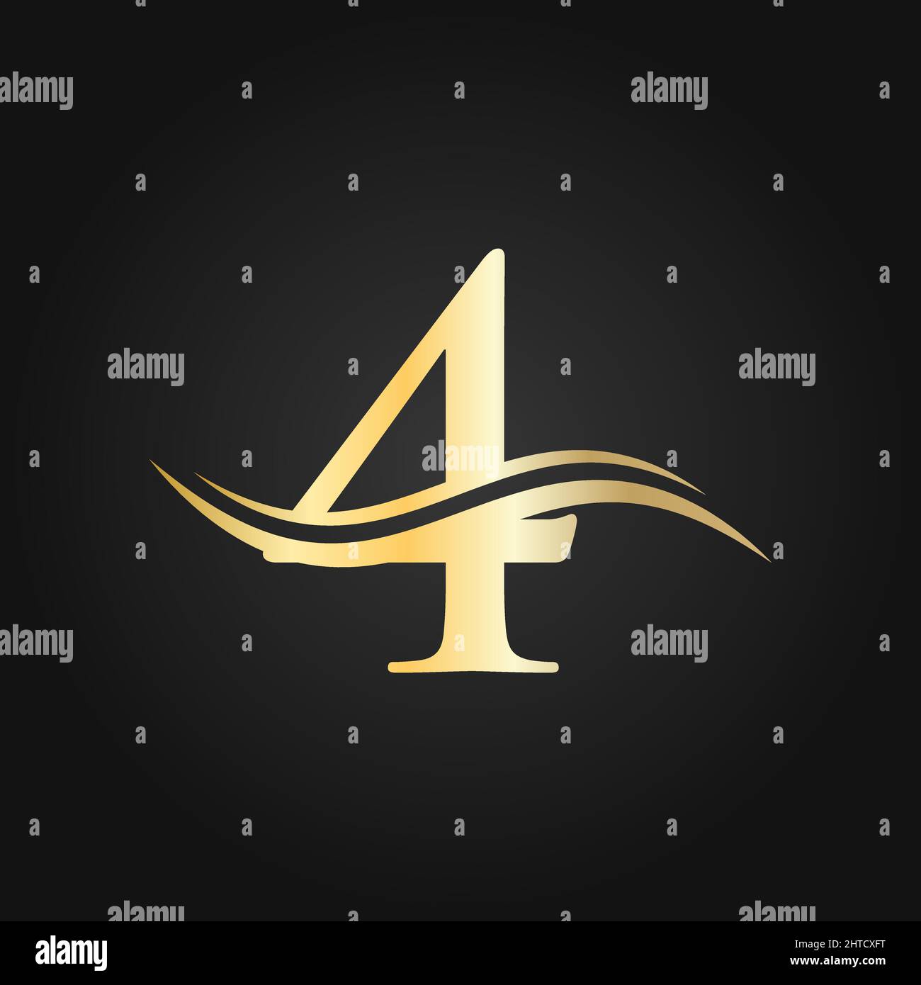 Modern letter 4 logo design Vector. Initial letter 4 logo design with ...