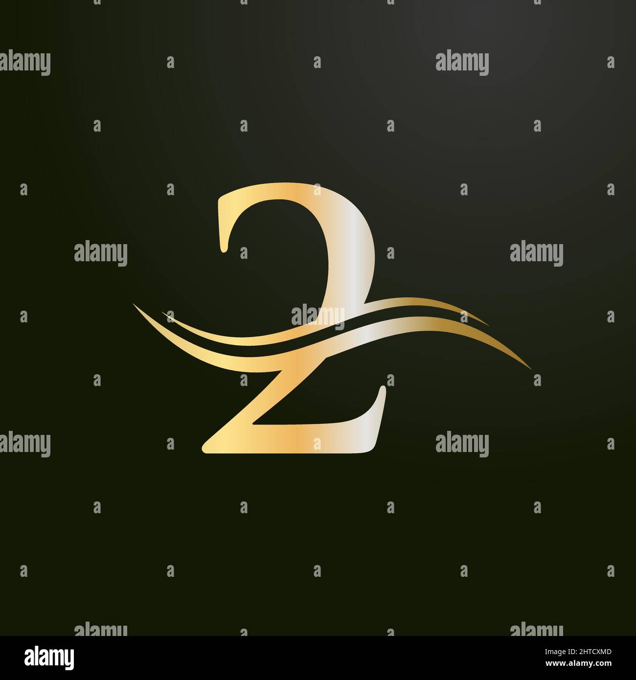 Modern letter 2 logo design Vector. Initial letter 2 logo design with ...