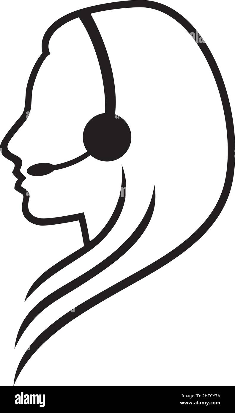 Women headset Stock Vector Images - Alamy