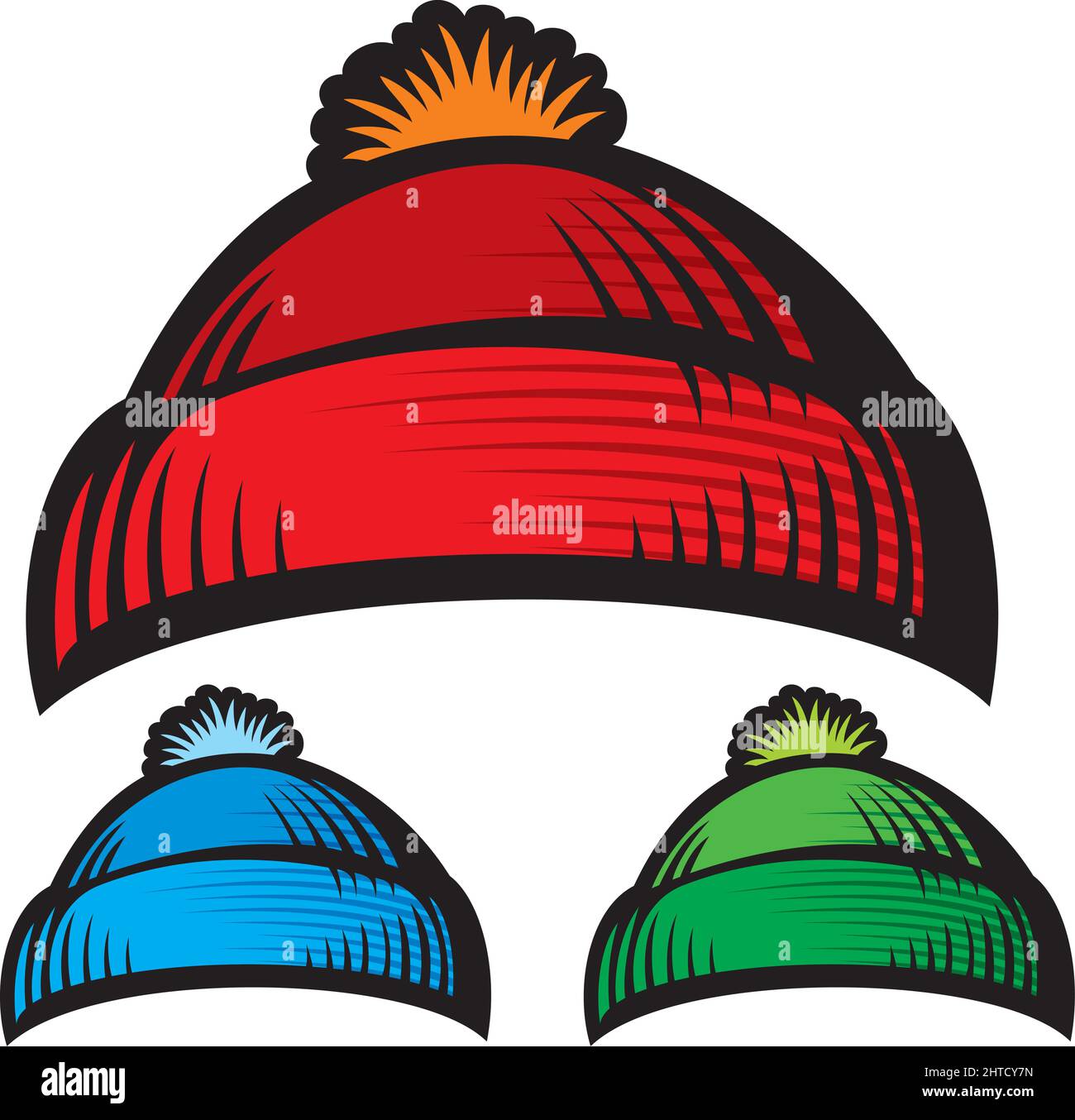 Winter wool knitted cap vector illustration Stock Vector Image & Art ...