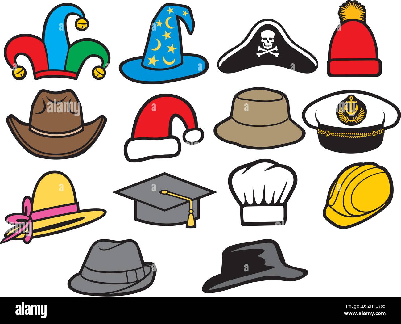 Collection of hats vector illustration Stock Vector Image & Art - Alamy