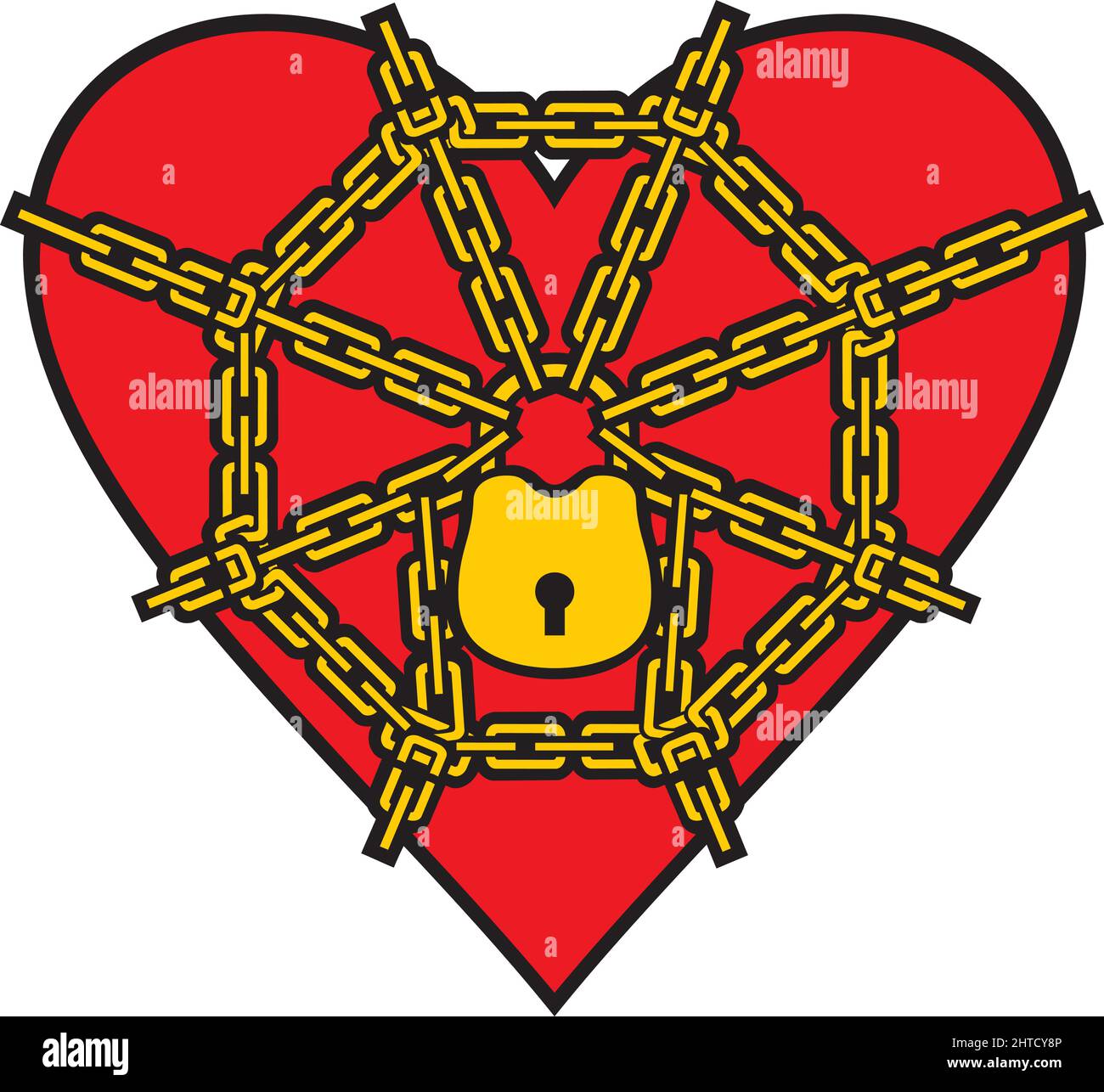 Heart with chain vector illustration Stock Vector Image & Art - Alamy