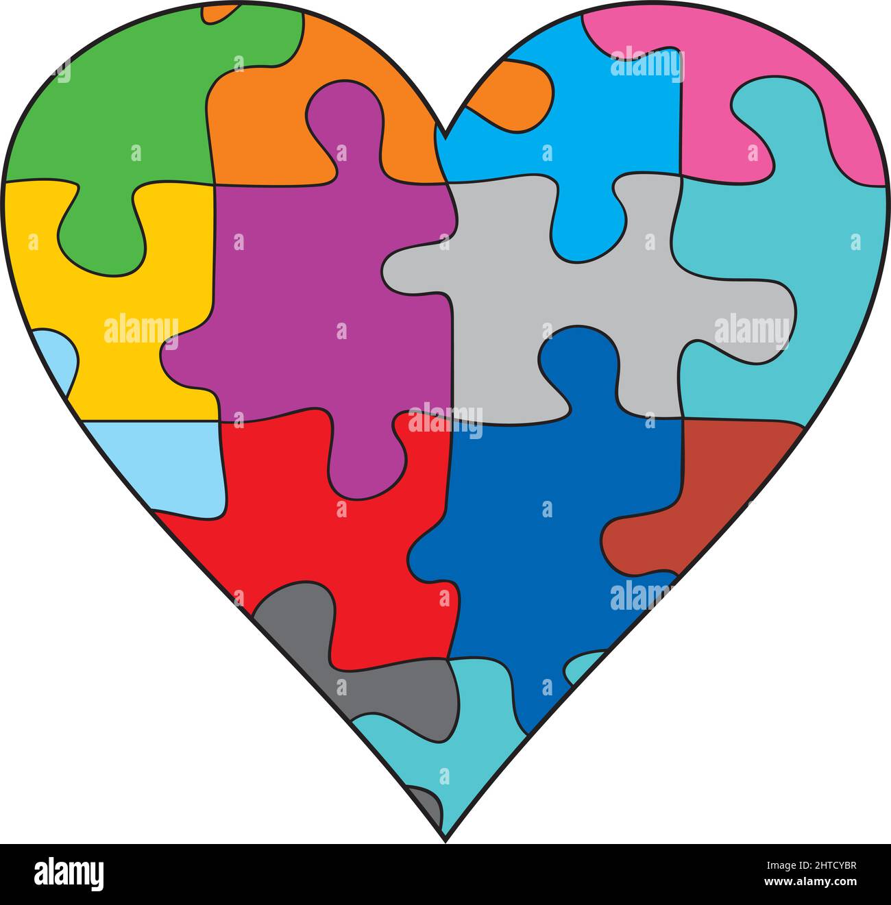 Heart puzzle vector illustration Stock Vector Image & Art - Alamy