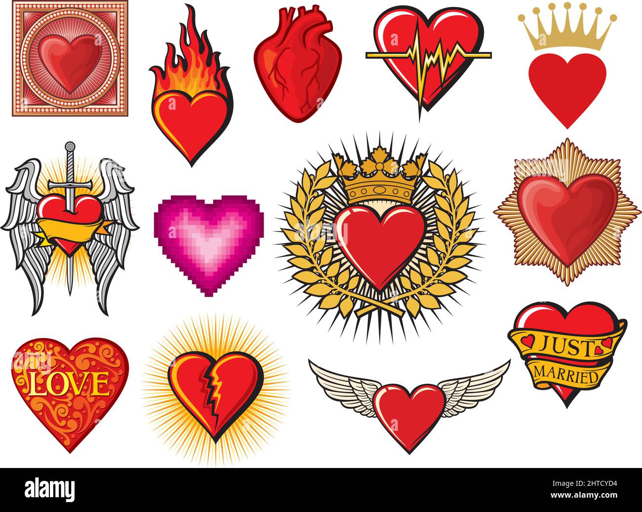 Heart collection vector illustration Stock Vector Image & Art - Alamy