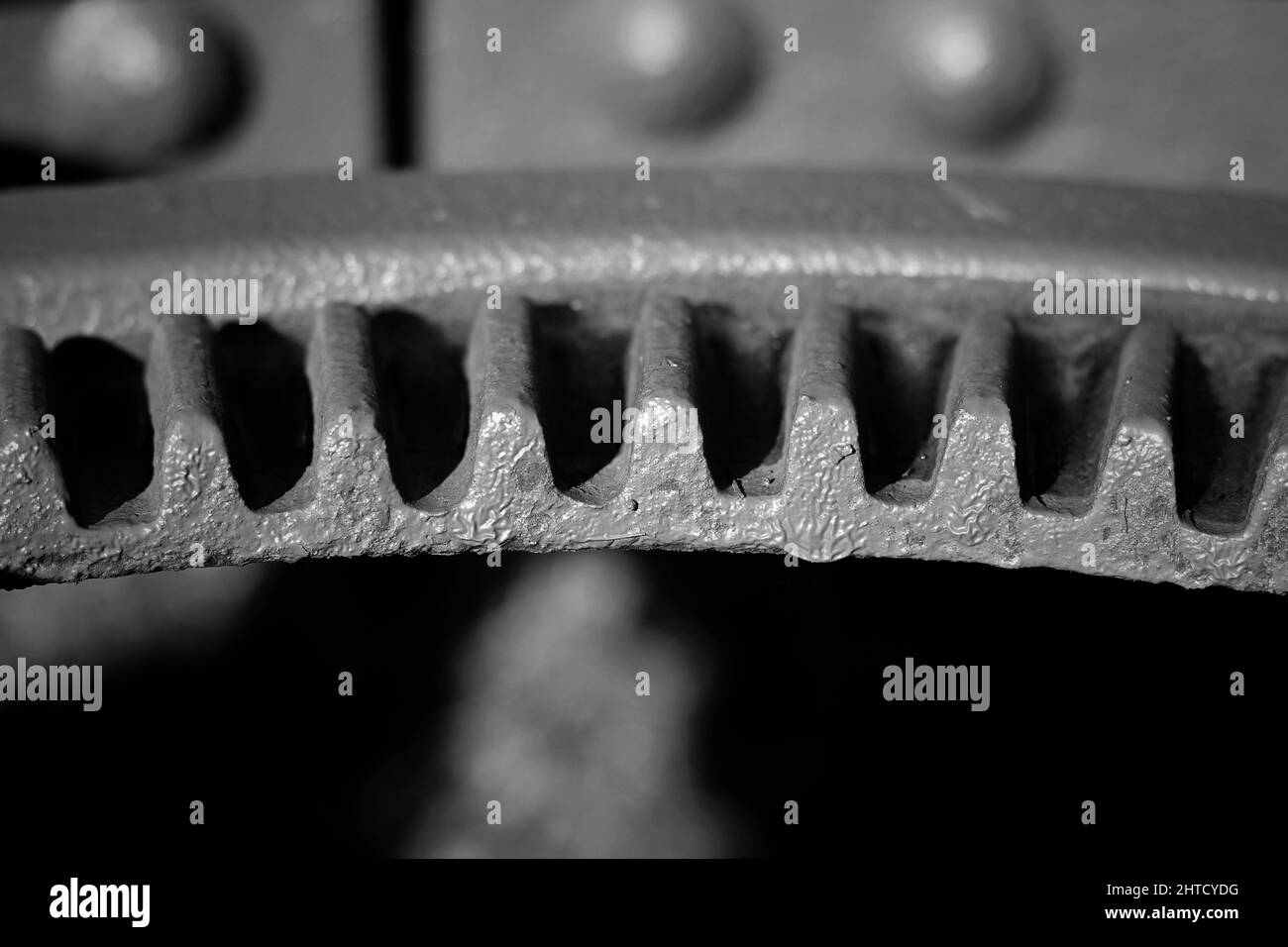 Simple mechanical machine concept on a vintage heavy duty industrial ...