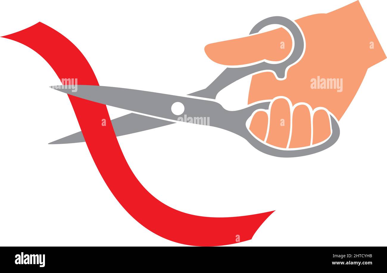 Businessman cutting red tape ribbon Stock Vector Images - Alamy