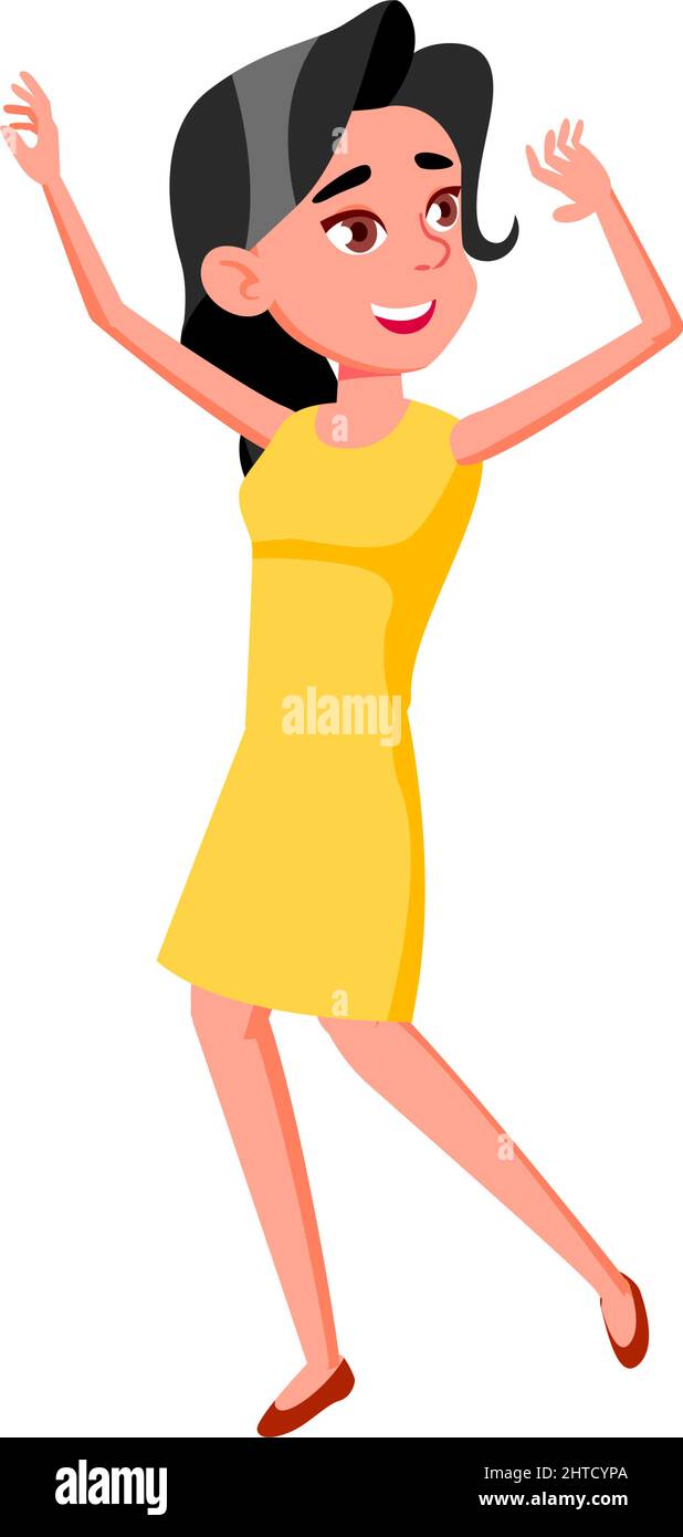 Girl Teenager Dancing On Birthday Party Vector Stock Vector Image & Art ...