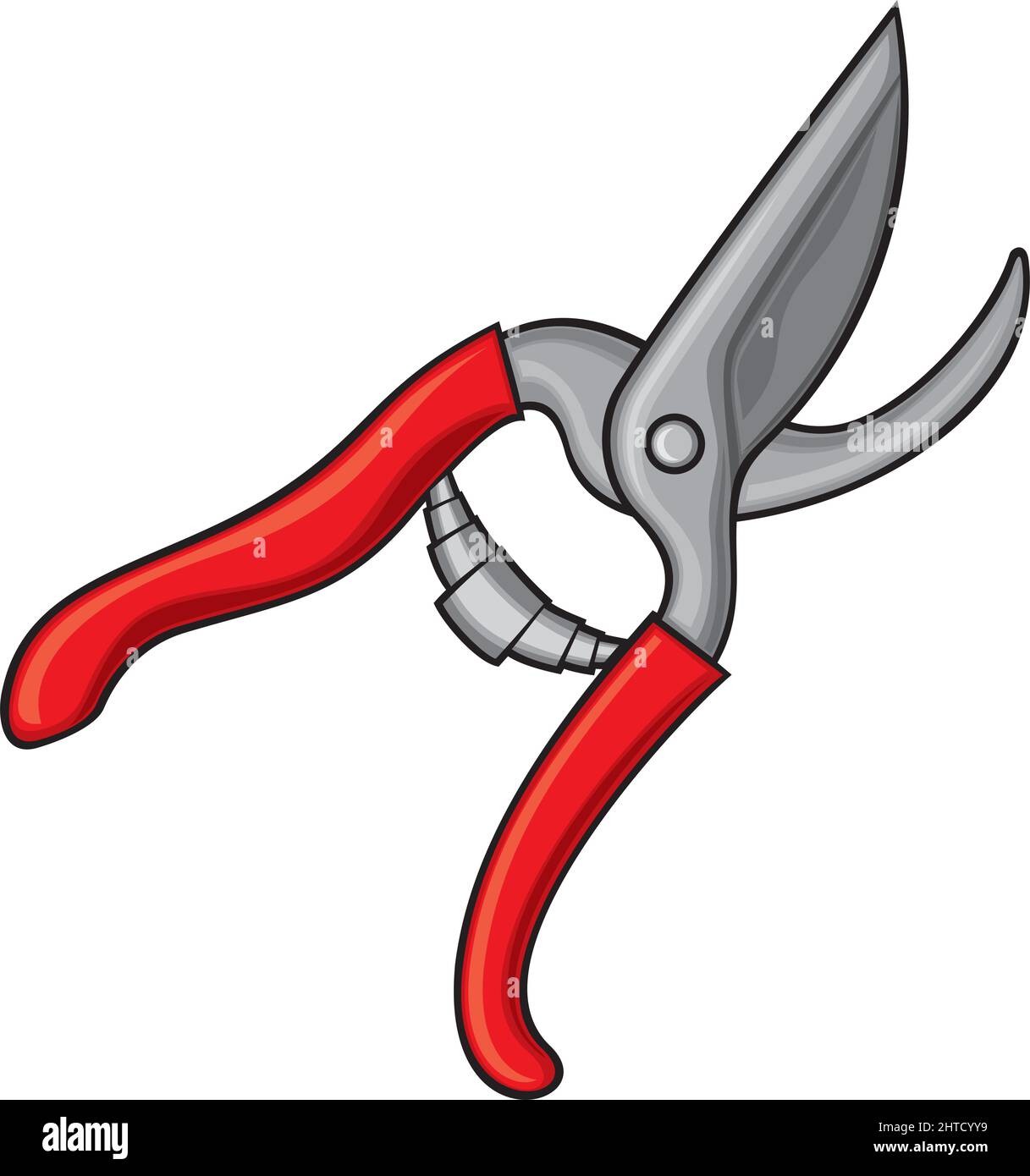 Garden shears (red pruner) vector illustration Stock Vector Image & Art ...