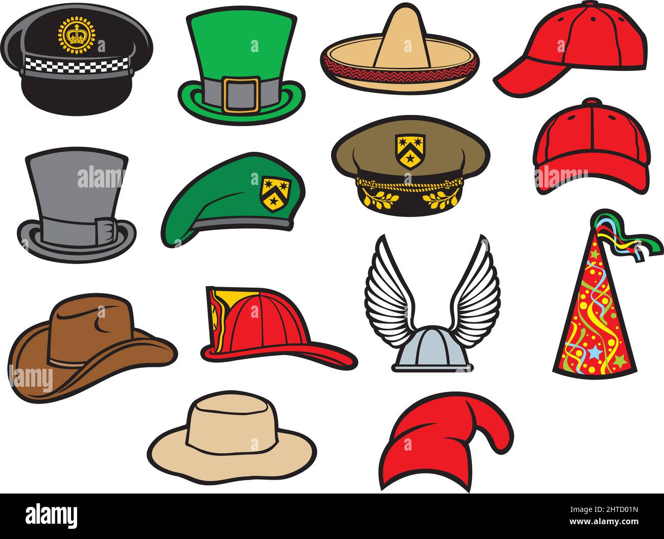 Collection of hats vector illustration Stock Vector Image & Art - Alamy