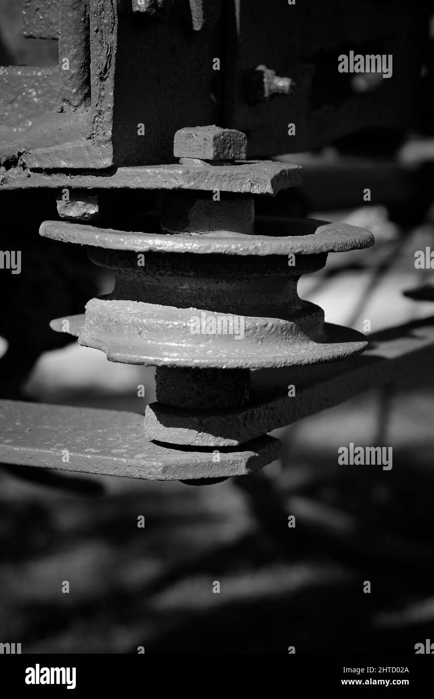 Simple mechanical machine concept on a vintage heavy duty industrial ...