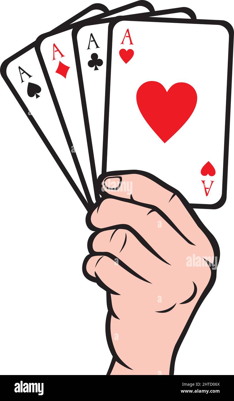 Hand holding royal flush Stock Vector Images - Alamy
