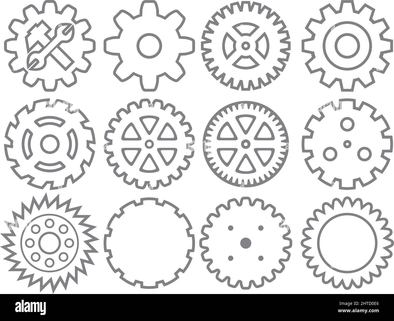 Machine gears collection (wheel cogwheel vector set Stock Vector Image ...